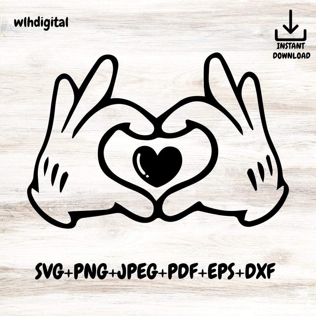 Mouse Love Hands Svg, Mouse, I Love You, Mouse Svg, Png, Dxf, Jpeg ...