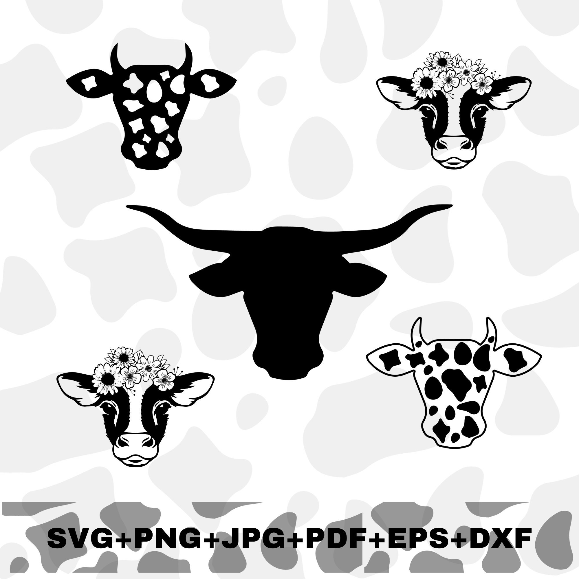 COW Svg Cow Head Svg Cow Print Svg Bull Head Svg Longhorn - Etsy