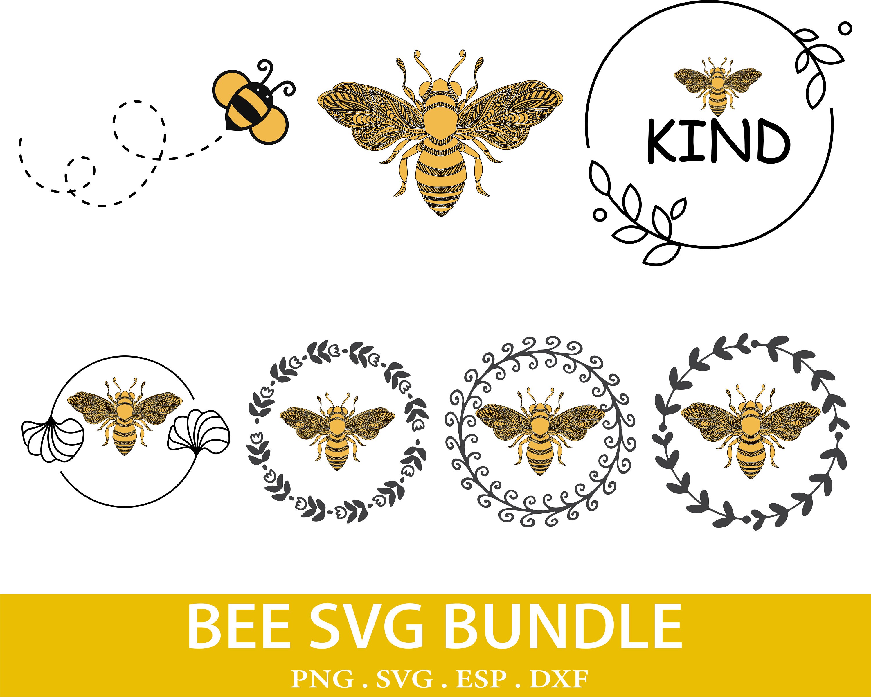 Paquete de abejas Svg Bee Path Svg Honey Bee Svg Queen Bee - Etsy México