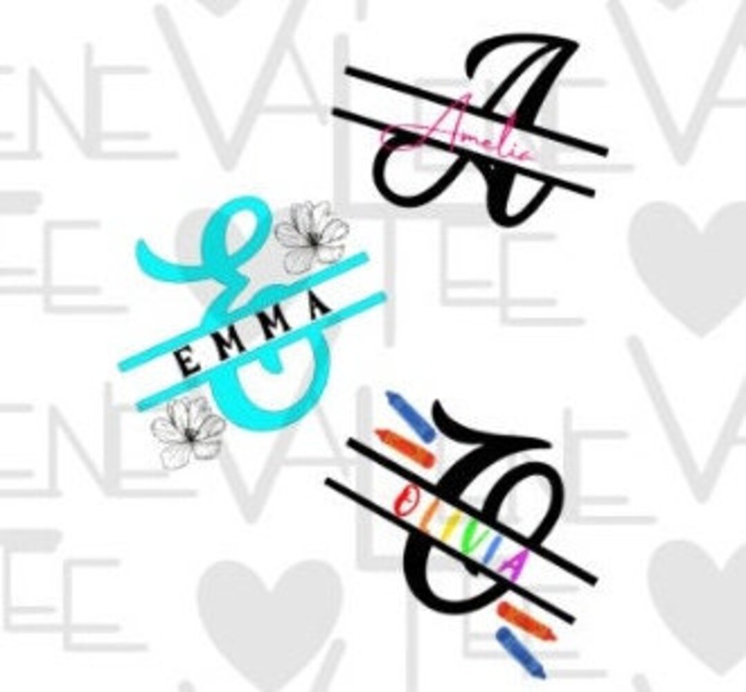 Split Monogram Alphabet: 26 Fancy Letter Templates (digital Download ...