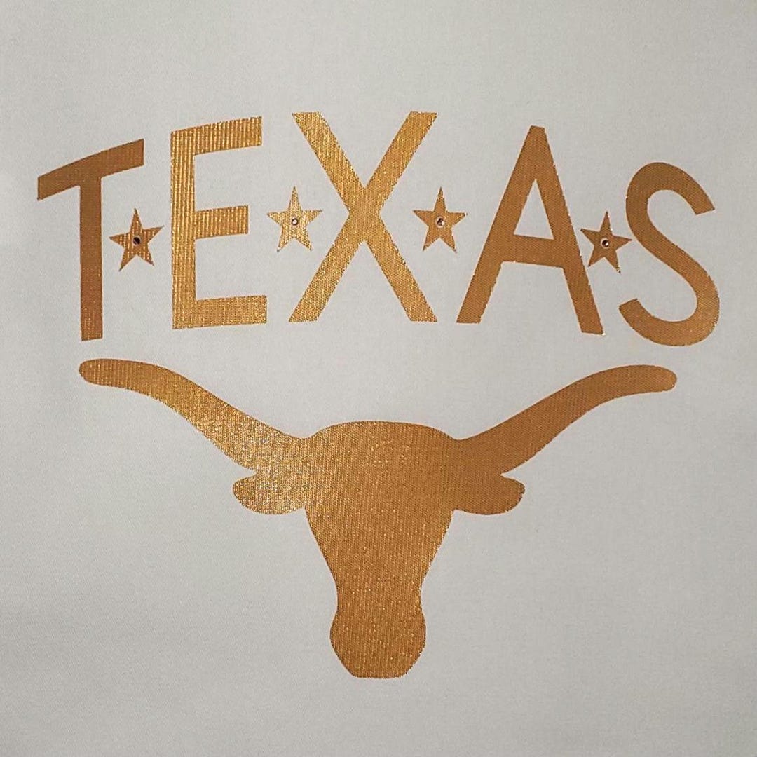 Texas Longhorn Bling Tee: Golden Orange Shimmer, Comfort Colors - Etsy
