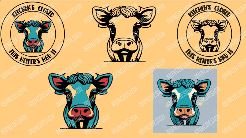 Kitchen Svg With Retro Cow/pdf/png - Etsy