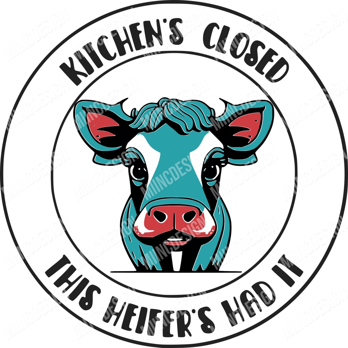 Kitchen Svg With Retro Cow/pdf/png - Etsy