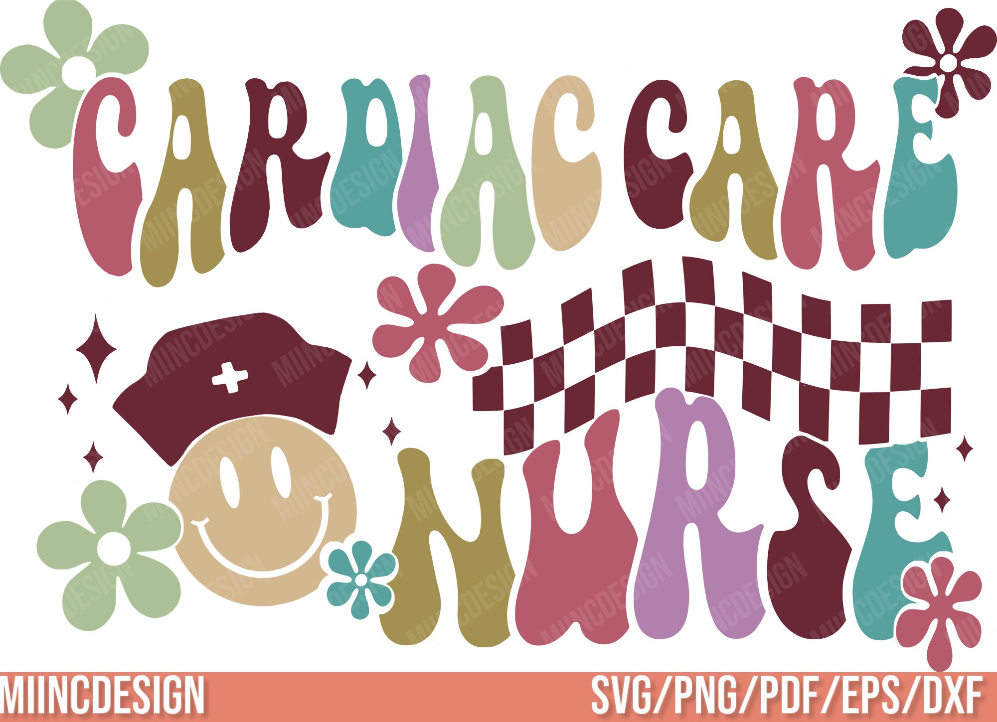 Groovy Cardiac Care Nurse Svg, Retro Cardiac Care Nurse Pdf, Cardiac ...