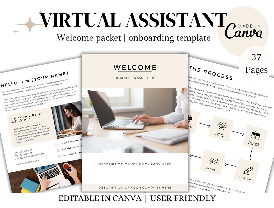 Virtual Assistant Onboarding Template: Client Welcome Packet (canva) - Etsy