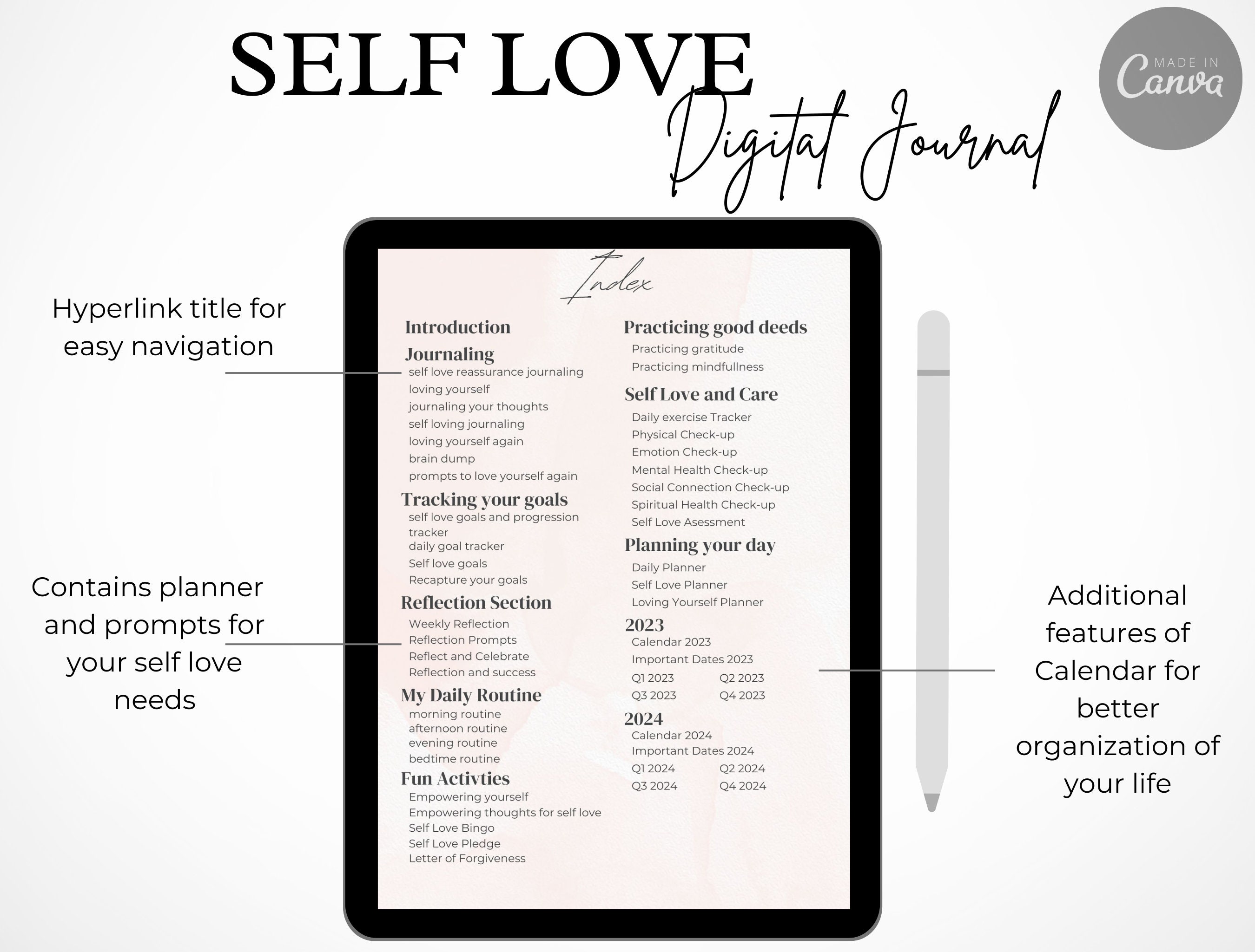 Self Love Digital Journal Therapy Journal Mental Health Goodnote ...