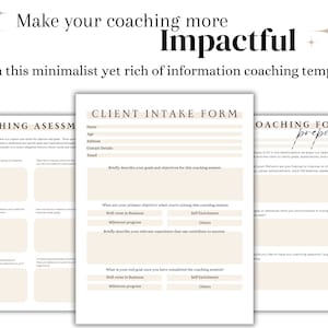 Coaching Intake Form: Life Coaching Worksheet, Confidentiality Template ...