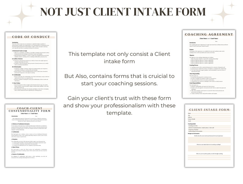 Coaching Intake Form: Life Coaching Worksheet, Confidentiality Template ...