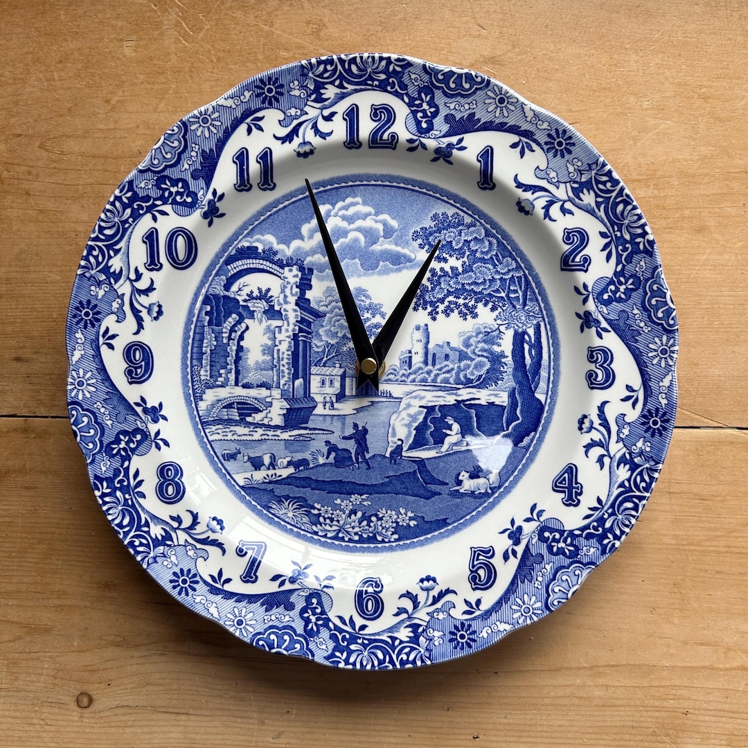 Vintage Spode Blue Italian Wall Clock With New Mechanism W25.4cm ...