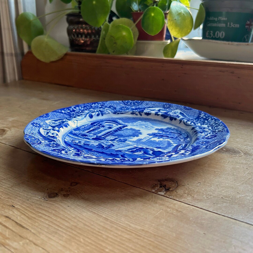 Vintage Copeland Spode Blue Italian Lunch Plate W23cm, England Bf1970 ...