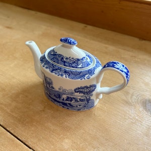 Spode in Miniature, England Vintage 2000-2005 Miniature Teapot in Blue ...