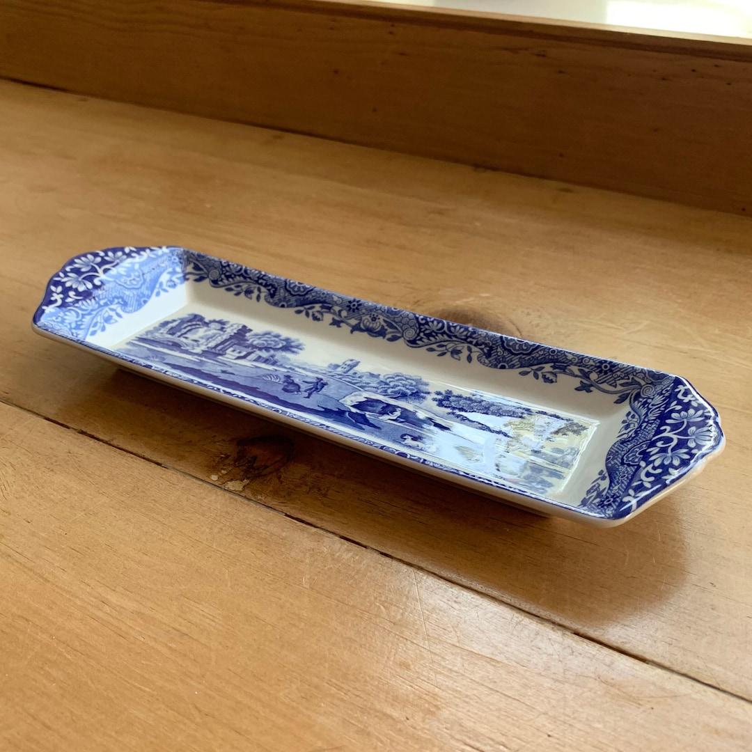 Vintage Spode Blue Italian Pen Tray or Serving Dish W22.7cm, England ...