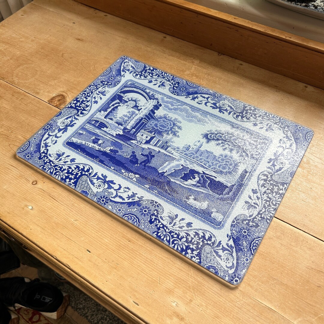 Portmeirion Pimpernel Spode Blue Italian Glass Worktop Saver W40cm ...