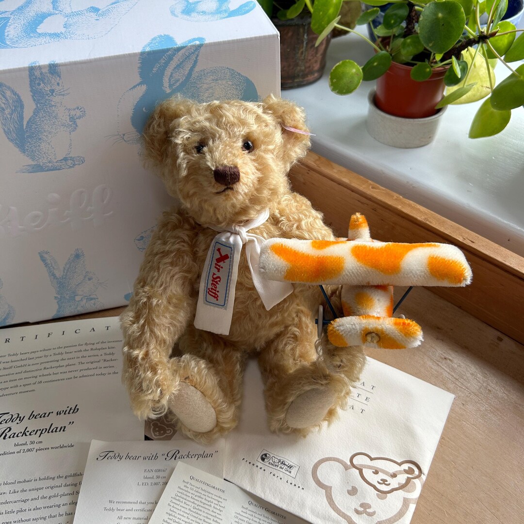 Steiff Teddy Bear With Plane Ltd Edn 439/2007 H30cm, Germany 2007 - Etsy