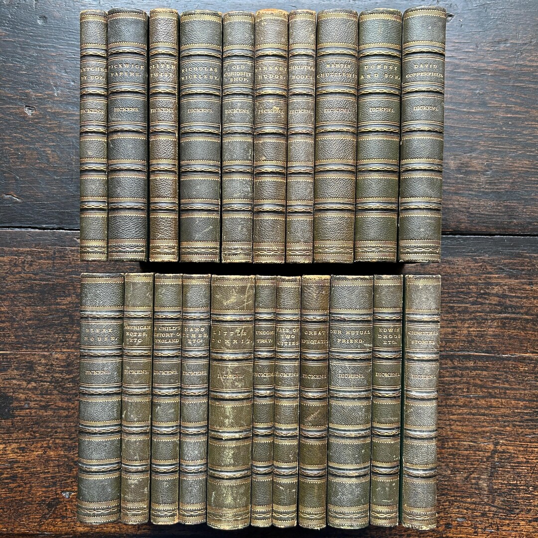 Antique Victorian Book ‘the Works of Charles Dickens’ in 21 Volumes ...