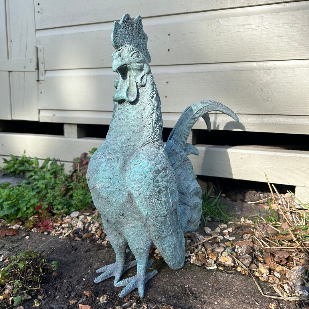 Bronze Cockerel, England Vintage C1973 Life-size Rooster Art Sculpture ...