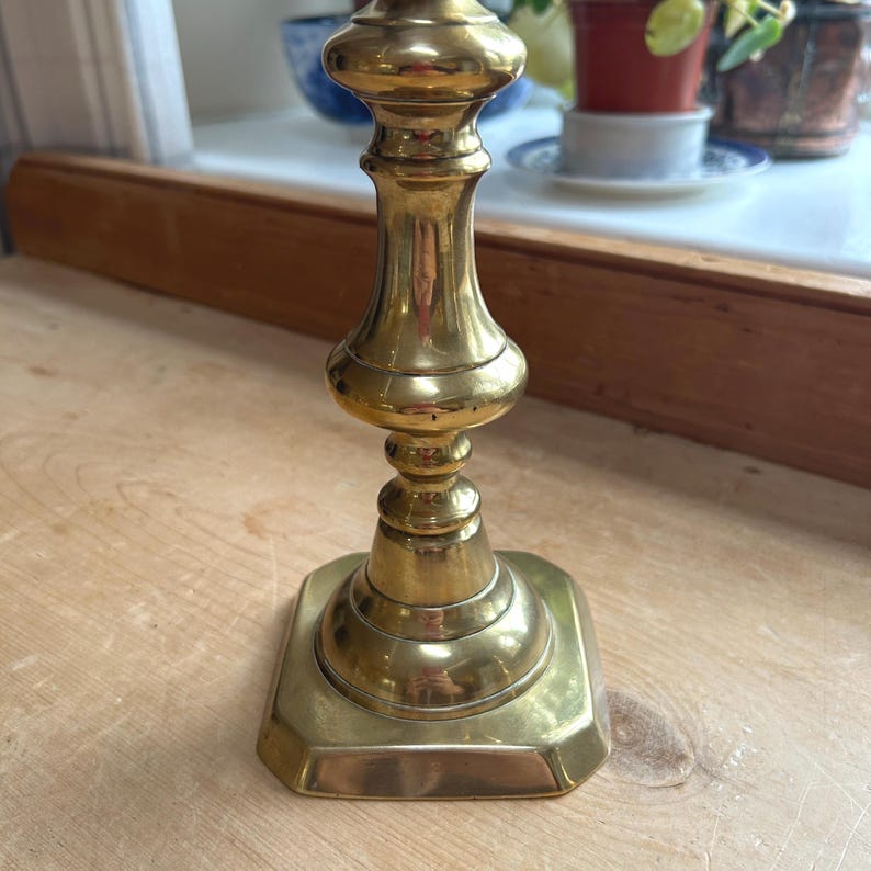 Antique Victorian Tall Brass Candlesticks With Ejectors H25cm, England ...