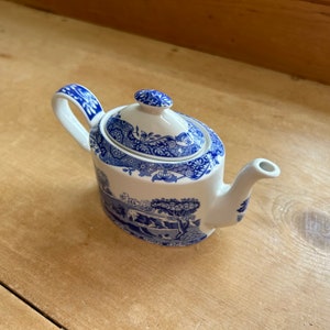Spode in Miniature, England Vintage 2000-2005 Miniature Teapot in Blue ...