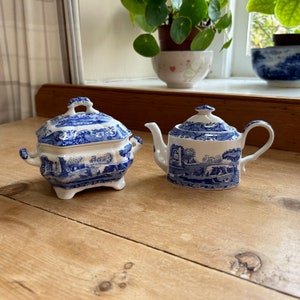 Spode in Miniature, England Vintage 2000-2005 Miniature Teapot in Blue ...