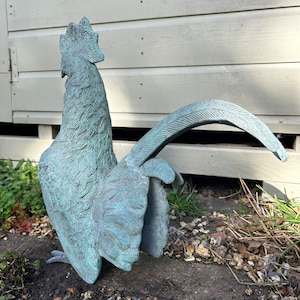 Bronze Cockerel, England Vintage C1973 Life-size Rooster Art Sculpture ...