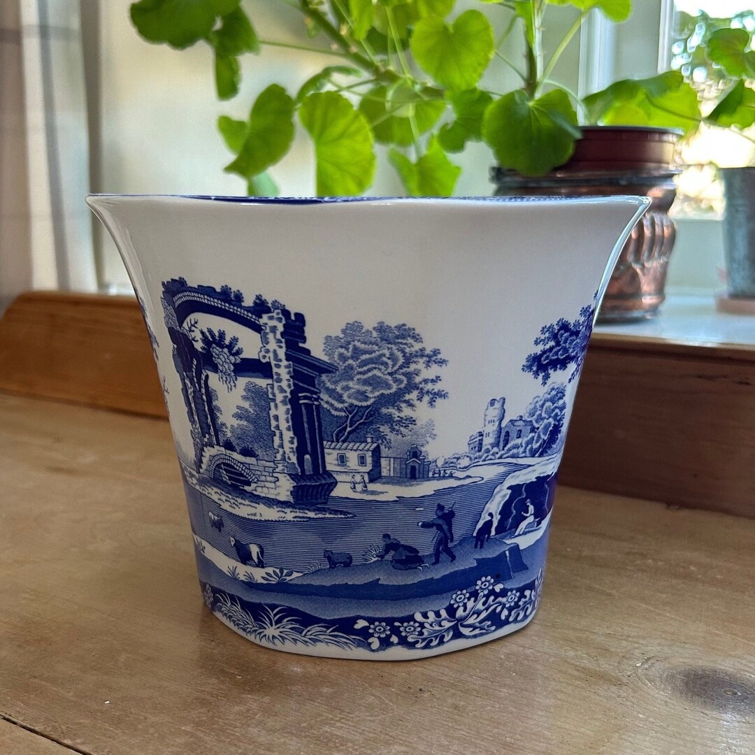 Spode, England 2006 Large Indoor Trumpet Flower Pot, Cachepot or Vase ...