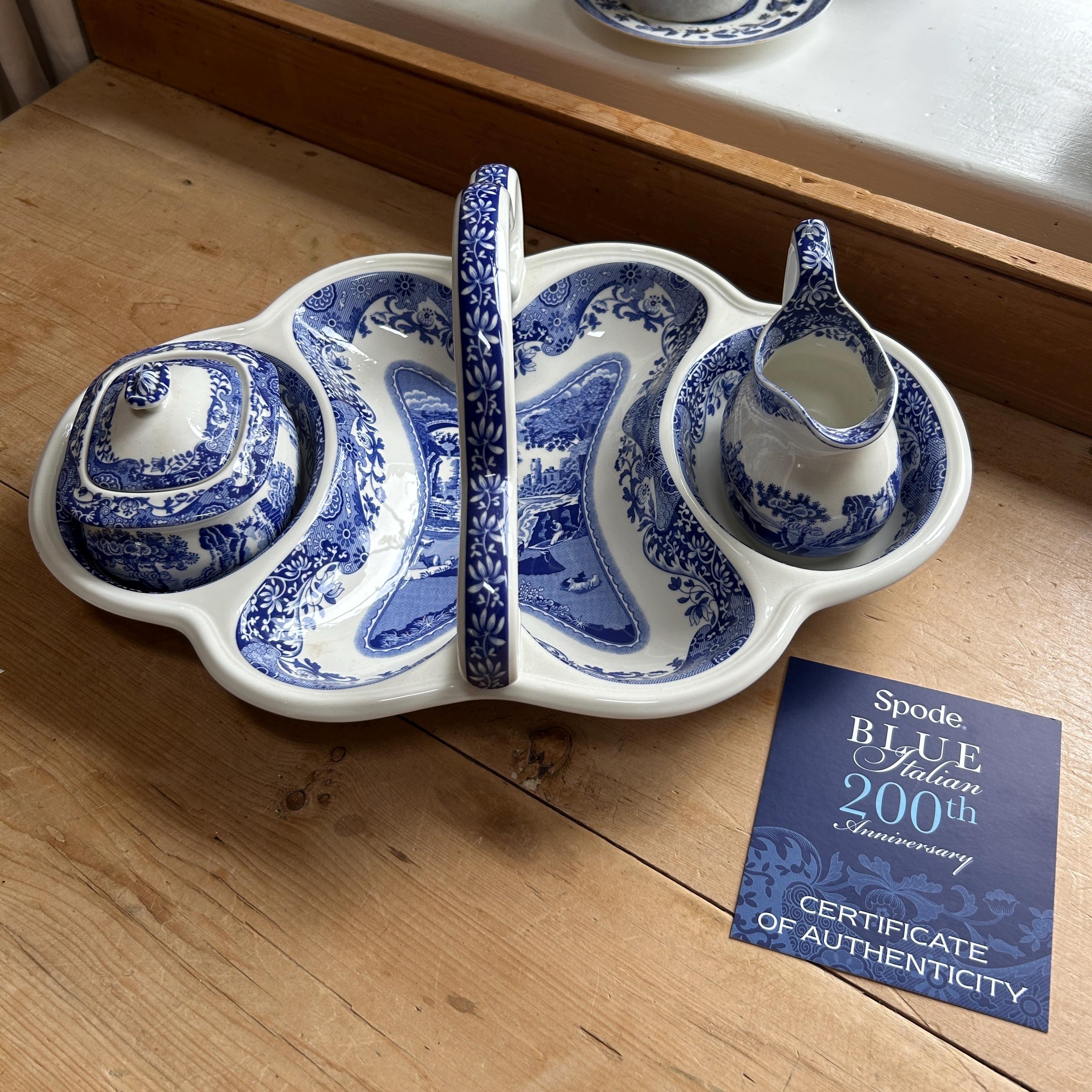 Spode Blue Italian 200th Anniversary Entertainment Set W38cm, England ...