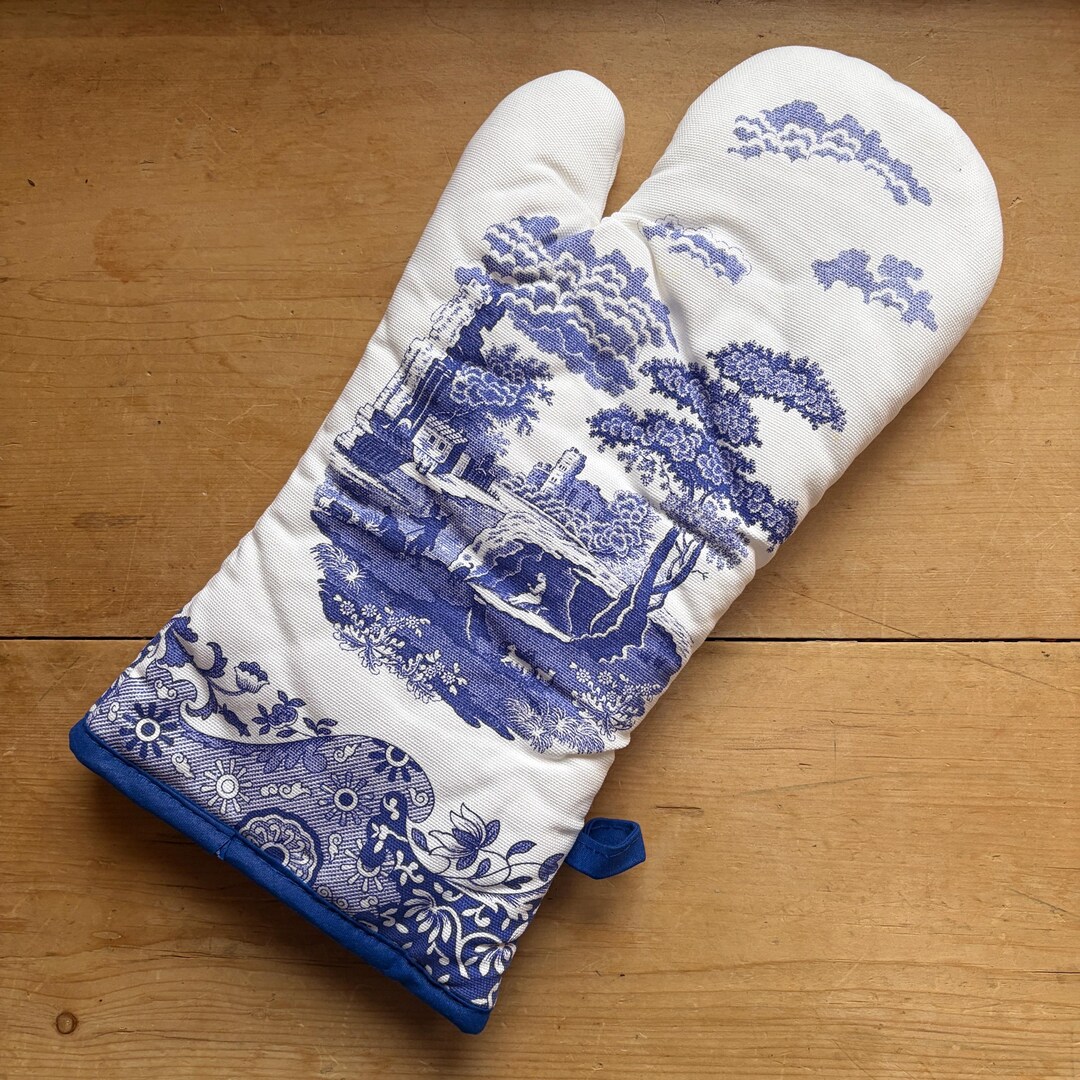 Portmeirion Pimpernel Spode Blue Italian Oven Gauntlet Mitt or Glove ...