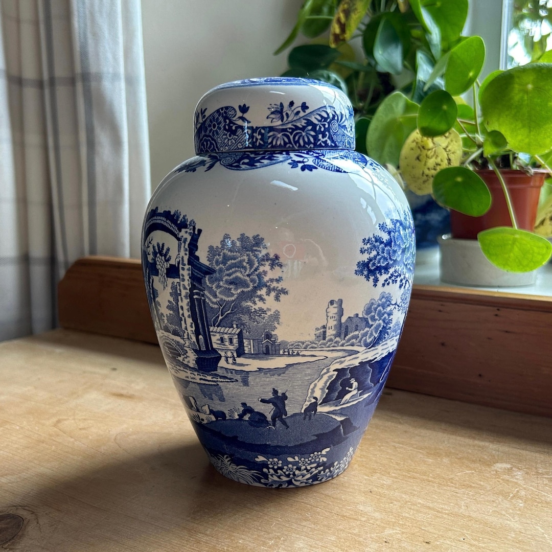 Vintage Spode Blue Italian Ginger Jar H20.5cm, England 1996 - Etsy