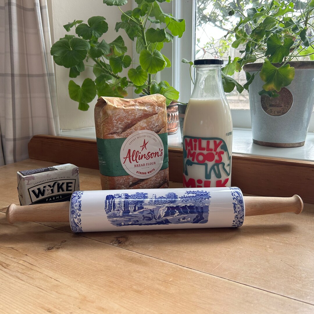 Spode, England Vintage C1995 Rolling Pin With Light Oak Handles Cooking ...