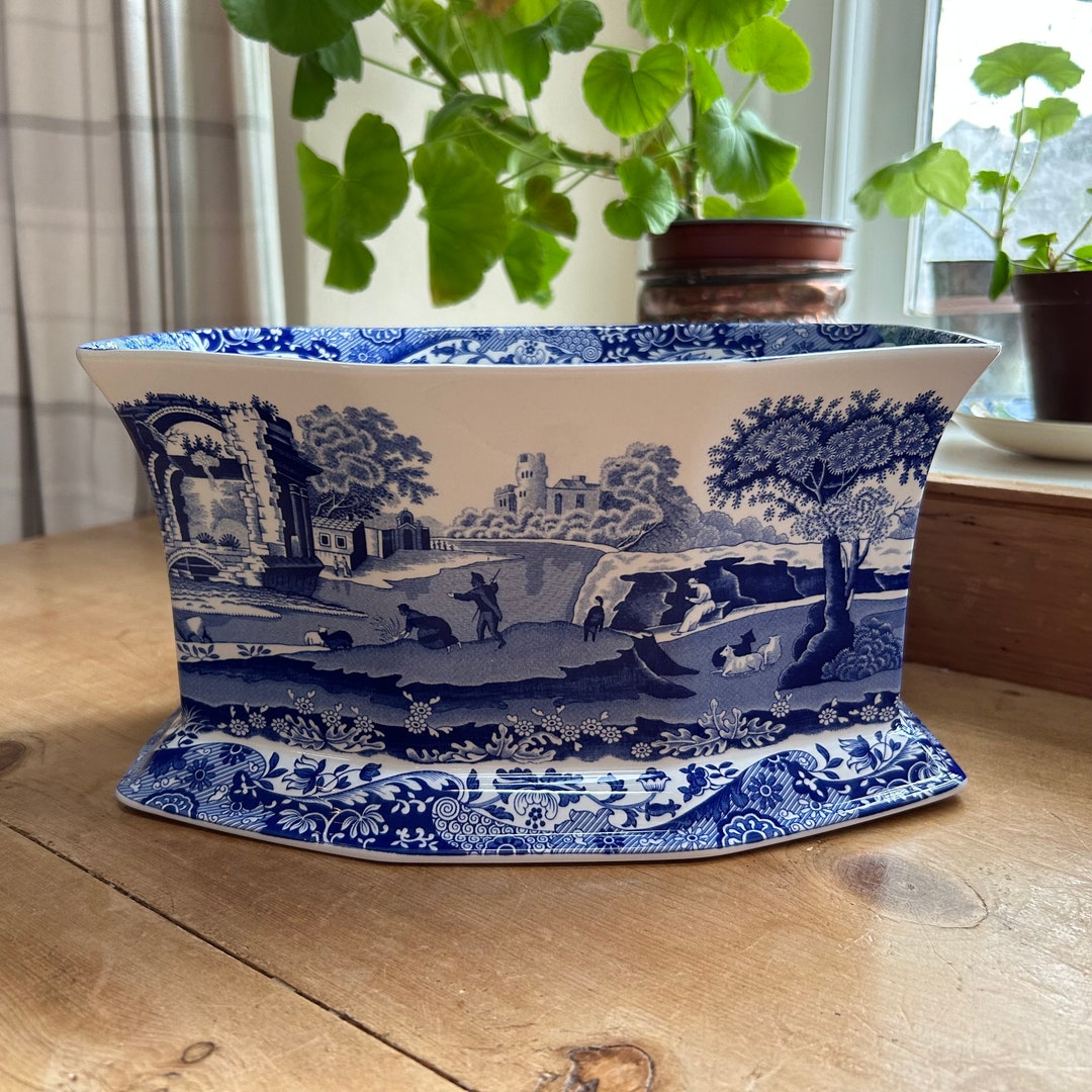 Vintage Spode Blue Italian Double Planter W26cm, England 2003 - Etsy