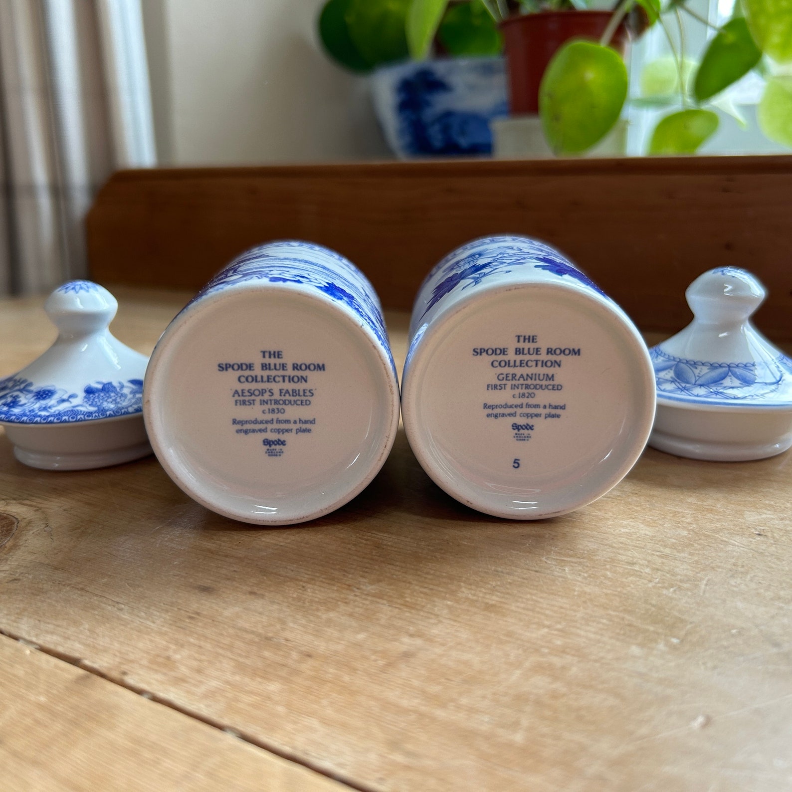 Vintage Spode Blue Room Collection Set of Six Spice Jars H11cm, England ...