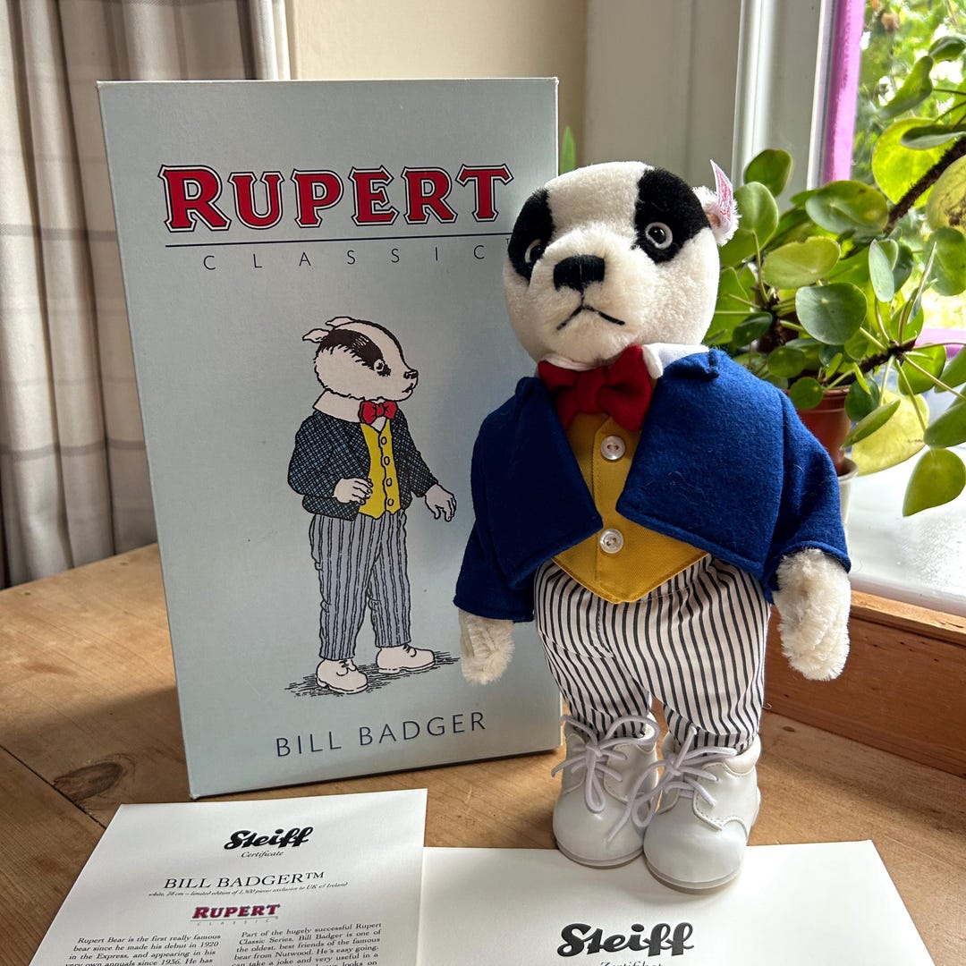 Steiff Bill Badger (rupert Bear) Soft Toy, Germany 2010 Rupert Classic ...