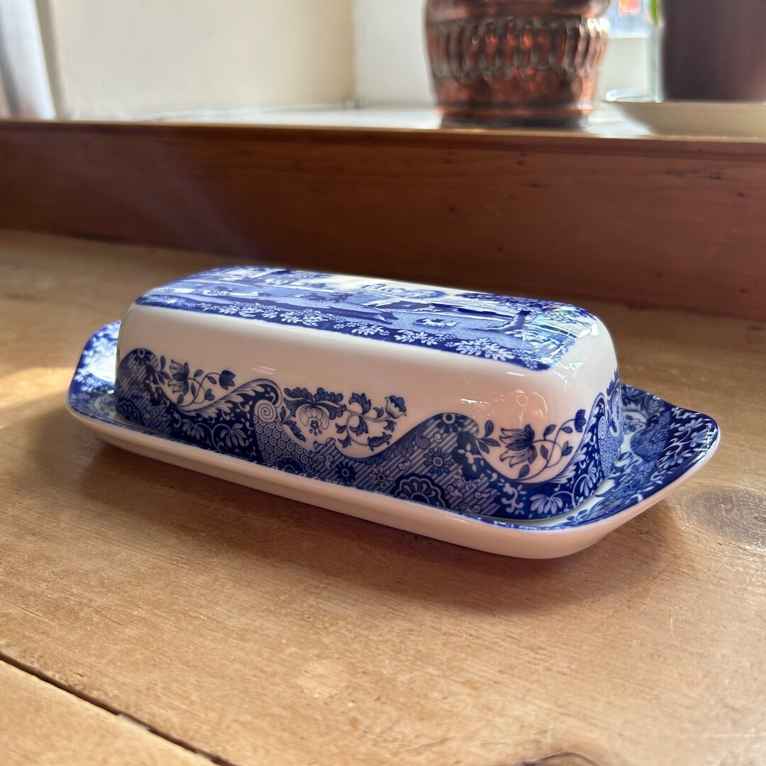 Portmeirion Spode Blue Italian Butter or Pâté Dish W20cm, England ...