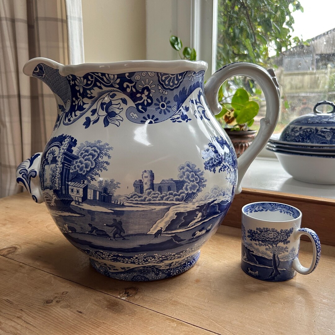Vintage Spode Blue Italian Very Large Dairy Jug 10L 17.5pt, England ...