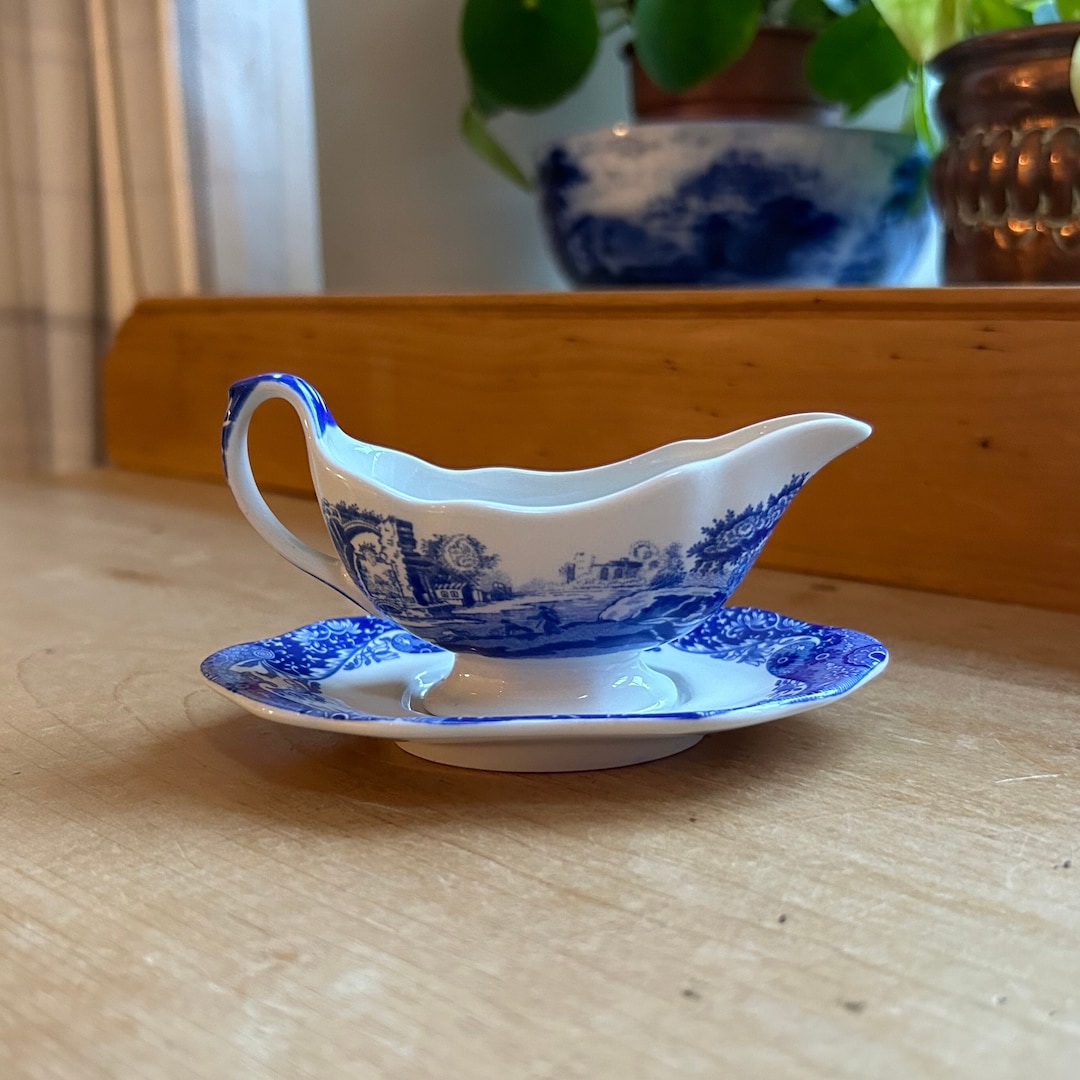 Spode in Miniature, England Vintage 2000 Miniature Gravy Boat in Blue ...