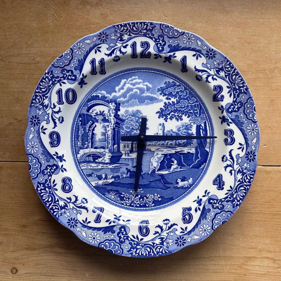 Spode, England Vintage 1999 10 Inch Wall Clock of Dinner Plate Form ...