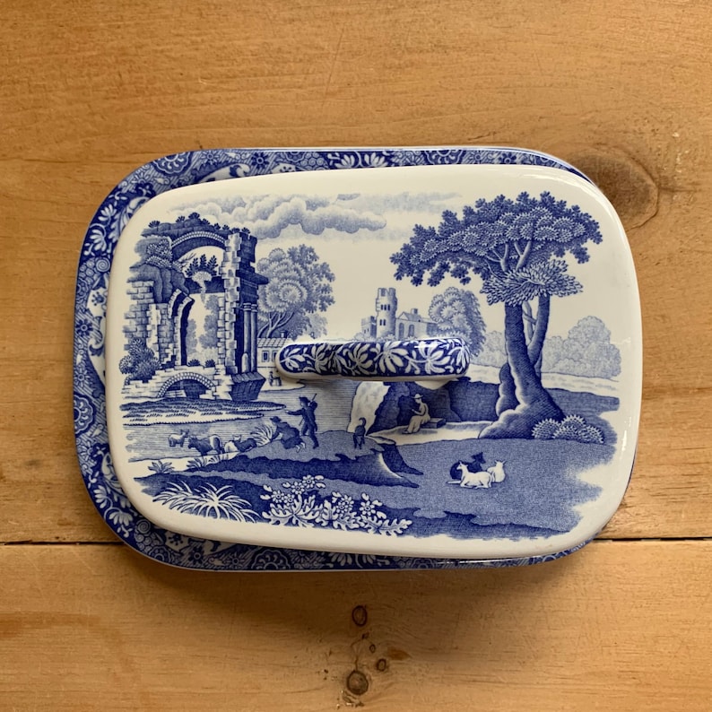 Vintage Spode Blue Italian Cheese Dish W19cm, England 2000-2005 - Etsy