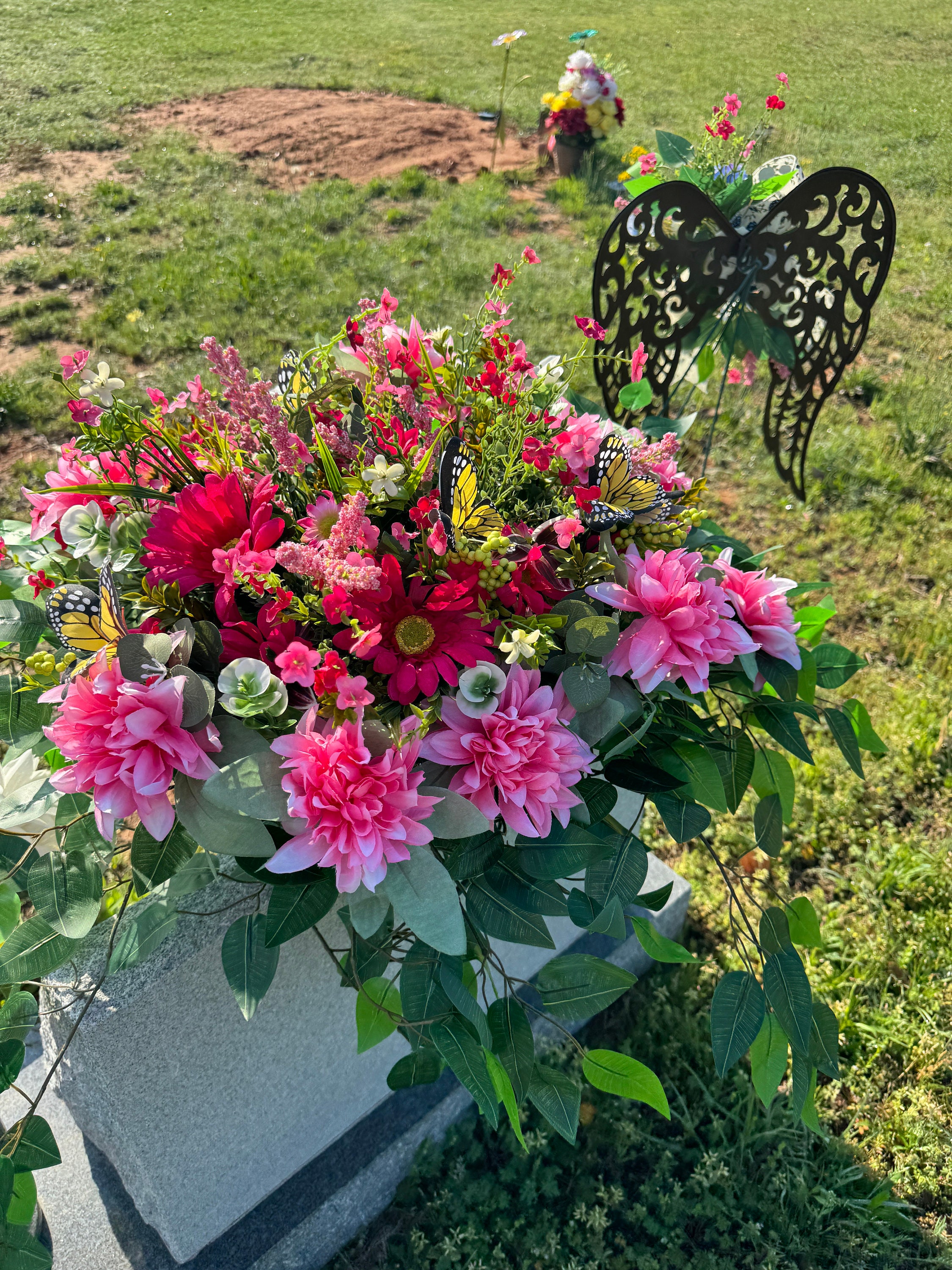 Spring Cemetery Saddle , Easter Grave Saddle , Sympothy Arrangement ...
