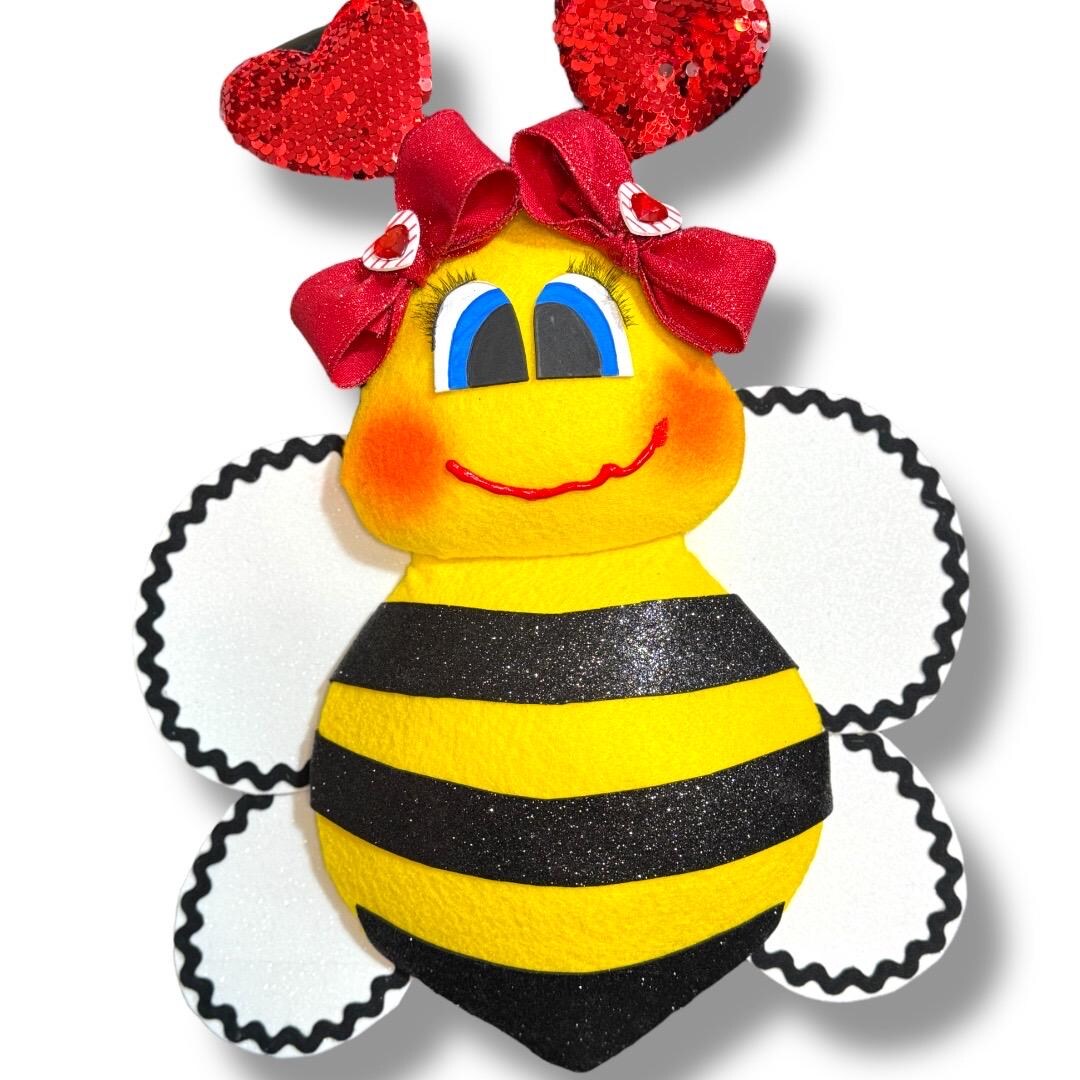 Handmade Valentine Bumblebee Attachment - Cute Door Decor, Heart ...