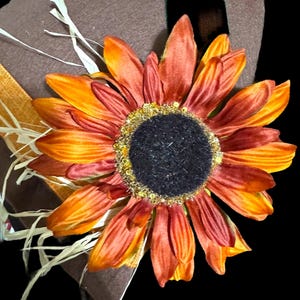 Fall Scarecrow Hat Wreath Attachment, Cute Raffia Hat Decor, Handmade ...