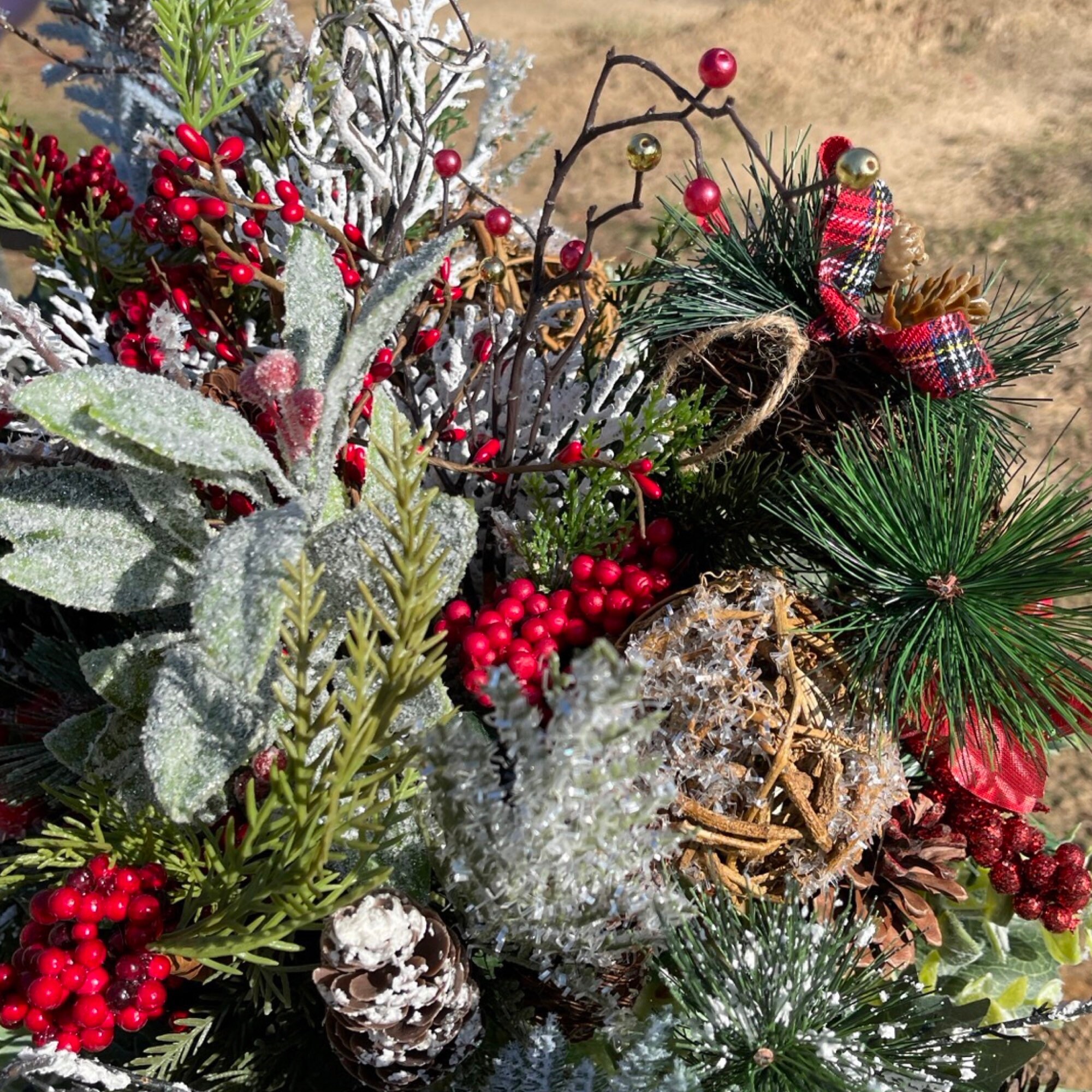 Winter Cemetery Saddle, Red Cardinal Cemetery Arrangement, Headstone ...