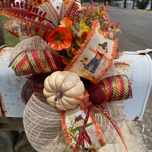 Fall Mailbox Topper , Autumn Mailbox Swag, Scarecrow Lantern Swag - Etsy