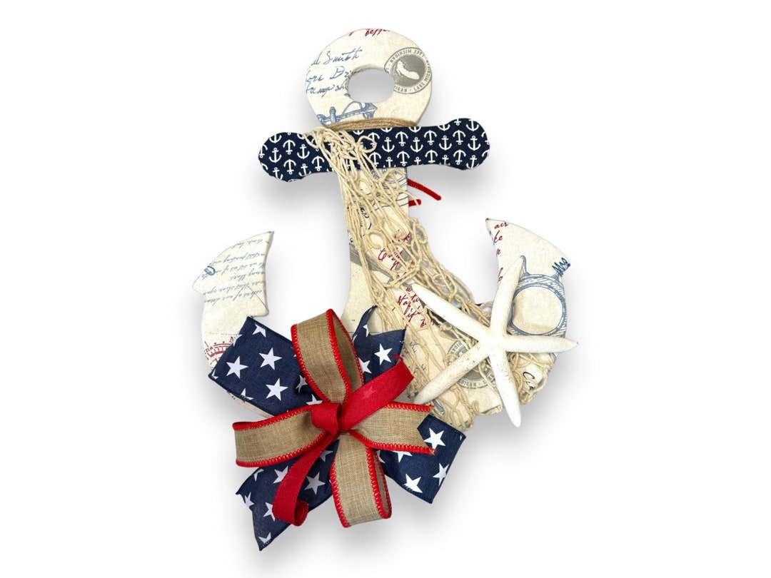 Nautical Anchor Wreath Attachment, Custom Made Anchor Wall Decor ...
