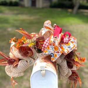 Fall Mailbox Topper , Autumn Mailbox Swag, Scarecrow Lantern Swag - Etsy