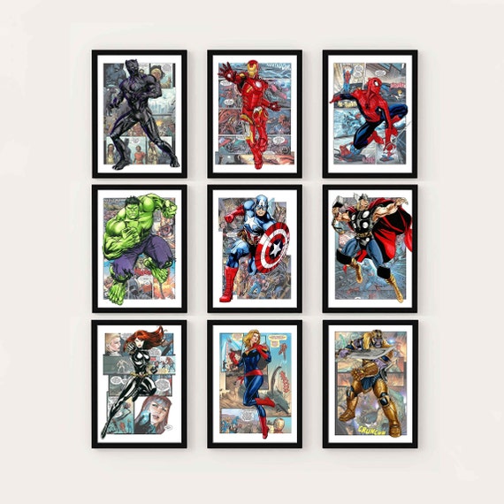 Set 9 Superhero Download Print Digital Superhero Poster - Etsy