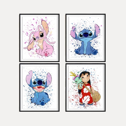 Stitch Download Print Stirch Watercolor Art Poster for Kids - Etsy