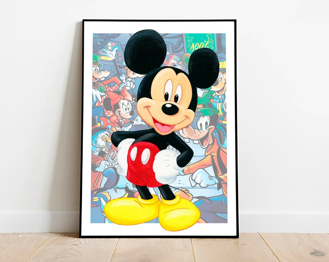 Mickey Mouse Download Print, Mickey Mouse Watercolor Art Poster for ...