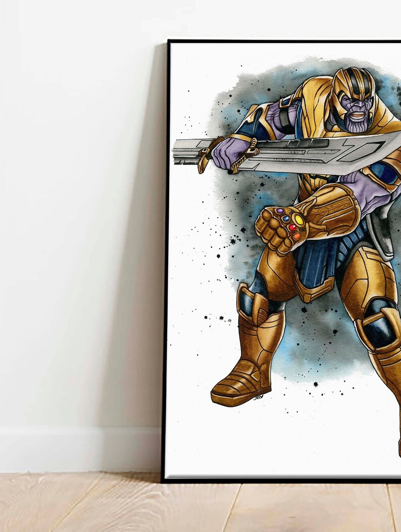 Thanos Download Print, Digital Superhero Poster, Printable Superhero ...