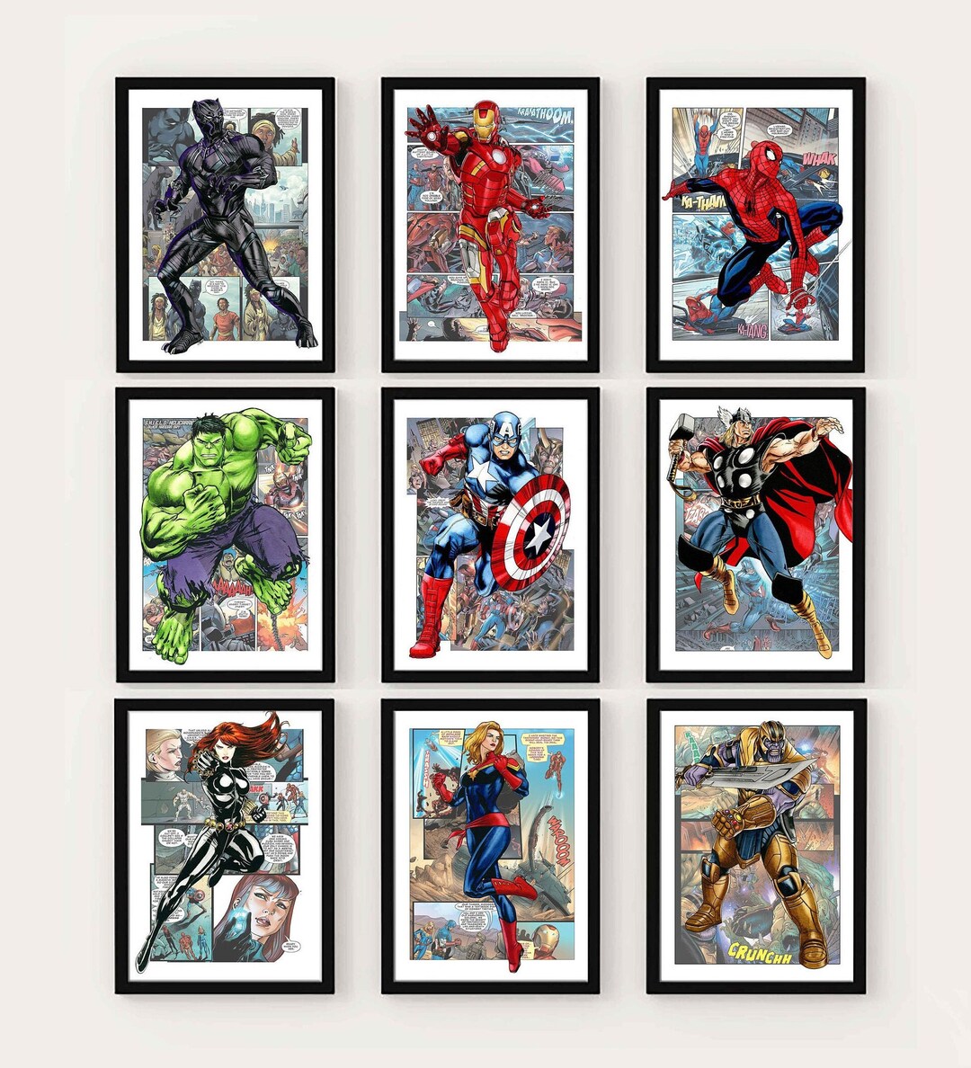Set 9 Superhero Download Print, Digital Superhero Poster, Printable ...