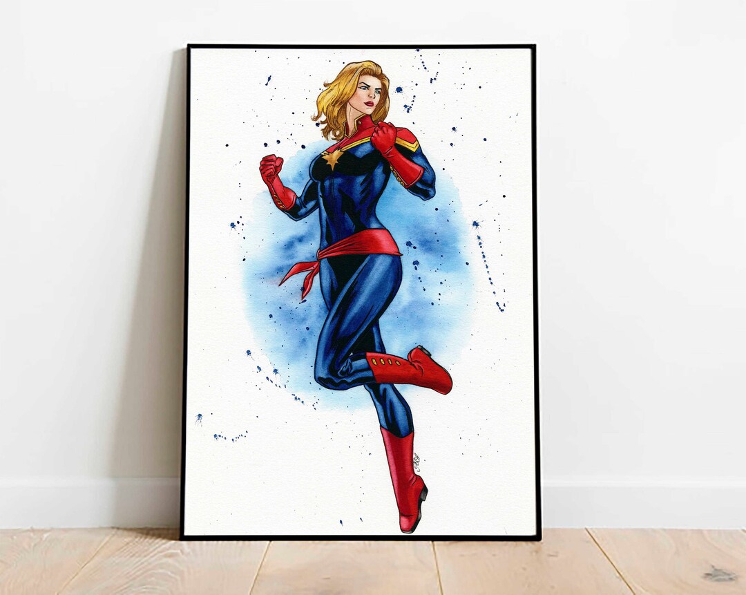 Captain Marvel Download Print, Digital Superhero Poster, Printable ...